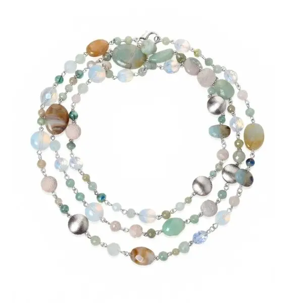 JAREDJAMIN Silver / Blue Nerissa Gemstone Convertible Strand - Silver/blue
