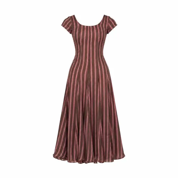 Carmen Says Striped Honour Print Occasion Dress - Pink