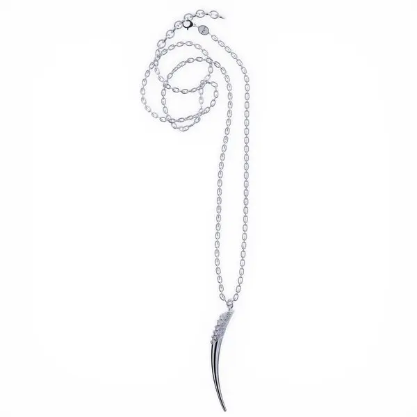 LINDA FIORE Long Necklace With Horn Pendant, Sterling - Silver