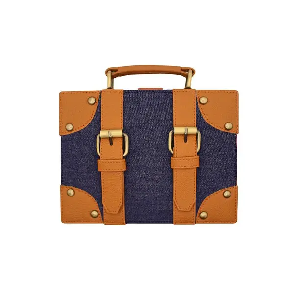 RICHA SHARMA Mini Briefcase Denim And Vegan Leather Bag