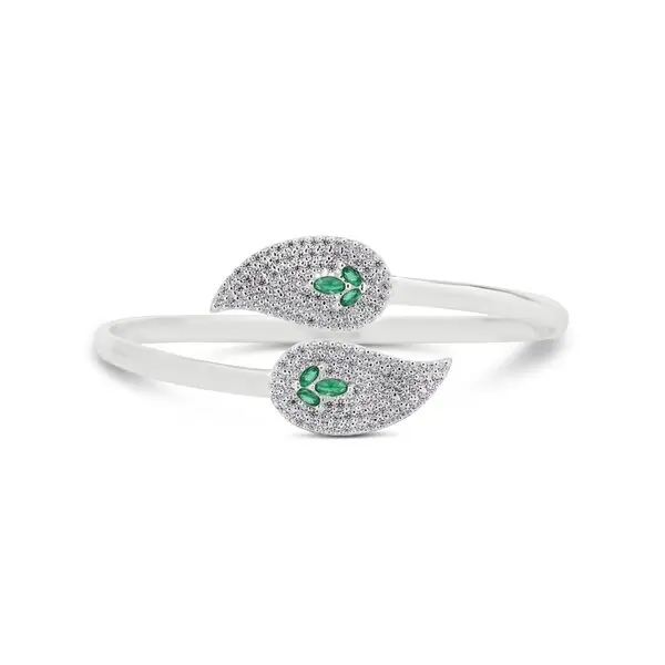 NAJIBA White / Silver Essence Cuff Bracelet - White/silver