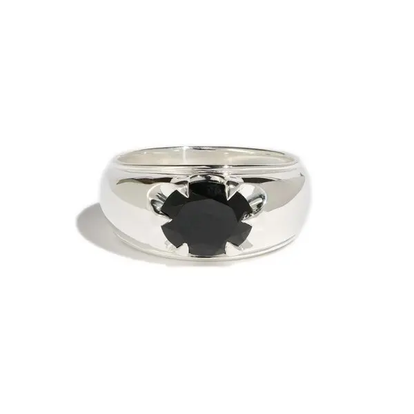 STONE FRUIT Black / Silver Bite Ring