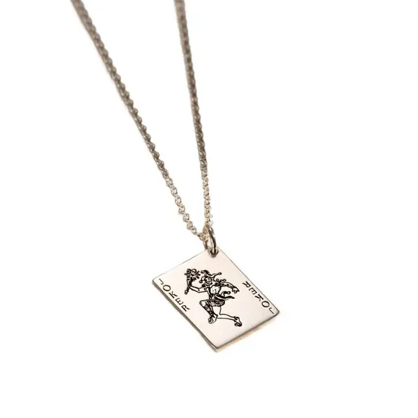 POSH TOTTY DESIGNS Sterling Joker Playing Card Charm Necklace - Silver