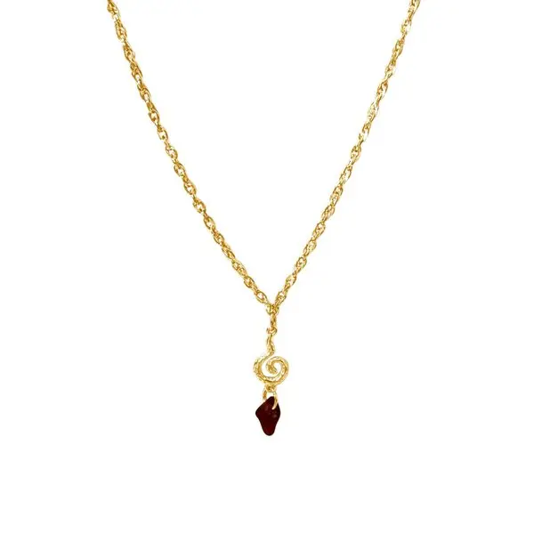 GLASSTYK Kokosspiral Necklace Gold - Brown