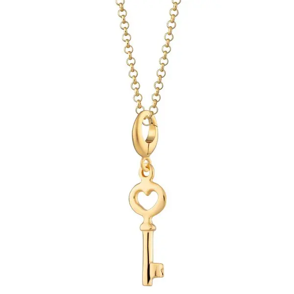 LILY CHARMED Plated Key Charm Necklace - Gold
