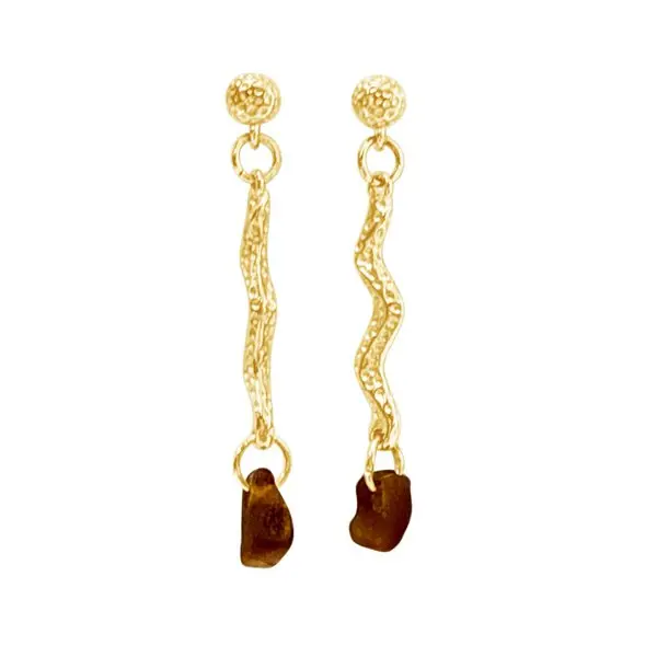 GLASSTYK Kokosbølge Store Earrings - Brown