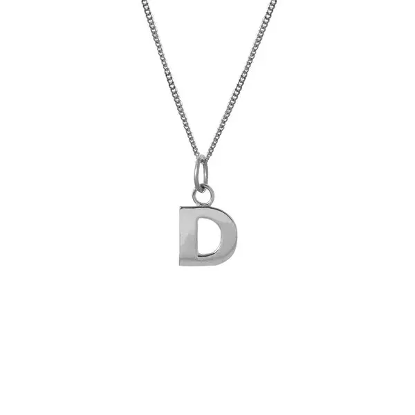 EDGE ONLY Letter Pendant "d" Initial Necklace Sterling - Silver