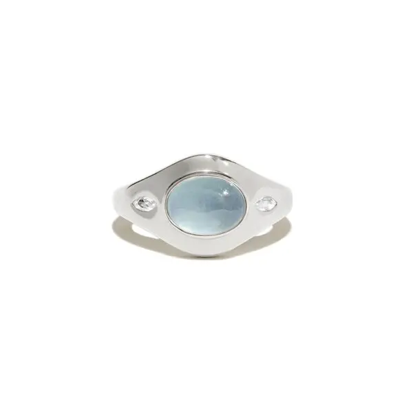 STONE FRUIT Silver / Blue Harvest Signet Ring - Silver/blue