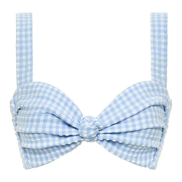 MONTCE Peri Micro Gingham Hayden Bikini Top - Blue