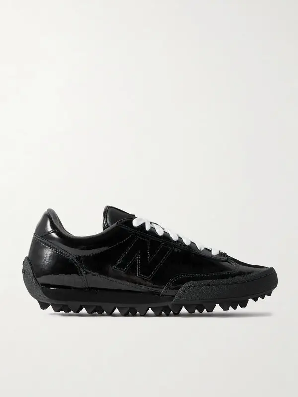 NEW BALANCE Gator Run Croc-effect Leather Sneakers - Black