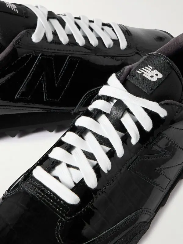 NEW BALANCE Gator Run Croc-effect Leather Sneakers