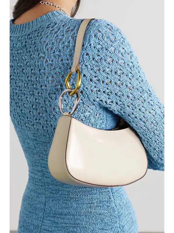 Staud Ollie Glossed-leather Shoulder Bag