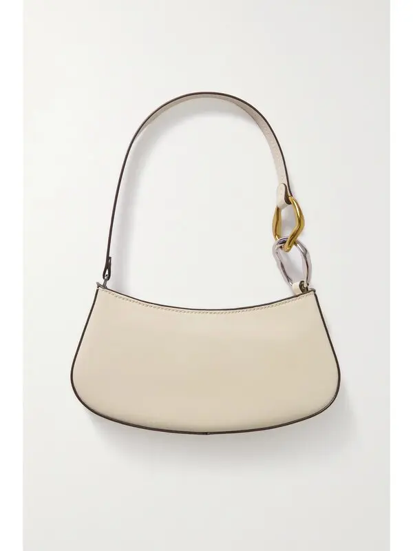 Staud Ollie Glossed-leather Shoulder Bag