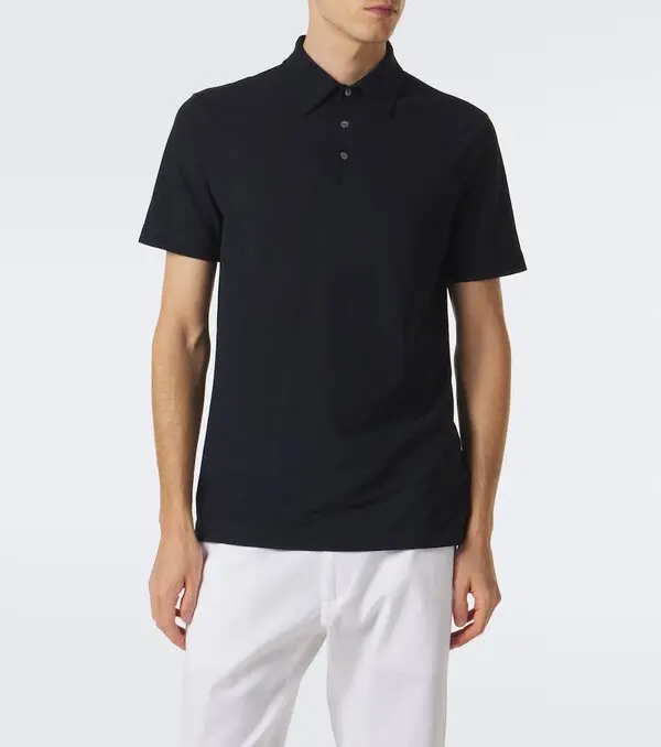 SLOWEAR Cotton Jersey Polo Shirt - Blue