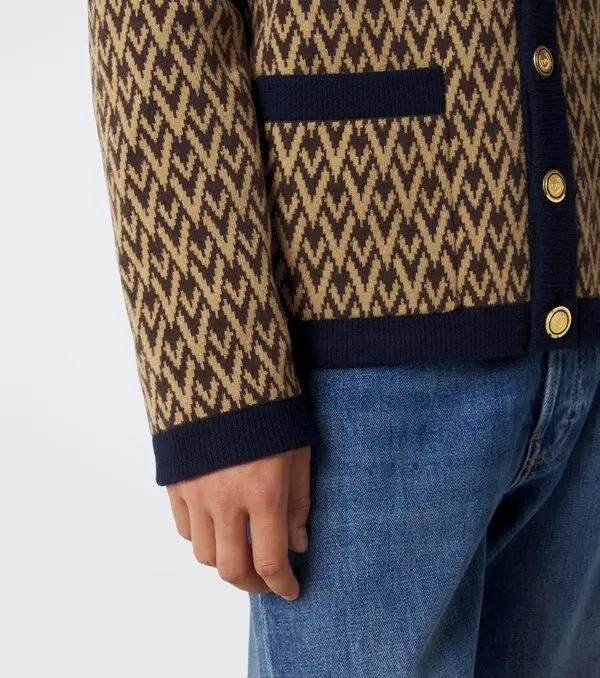 Valentino Garavani Jacquard Virgin Wool Cardigan - Multicoloured