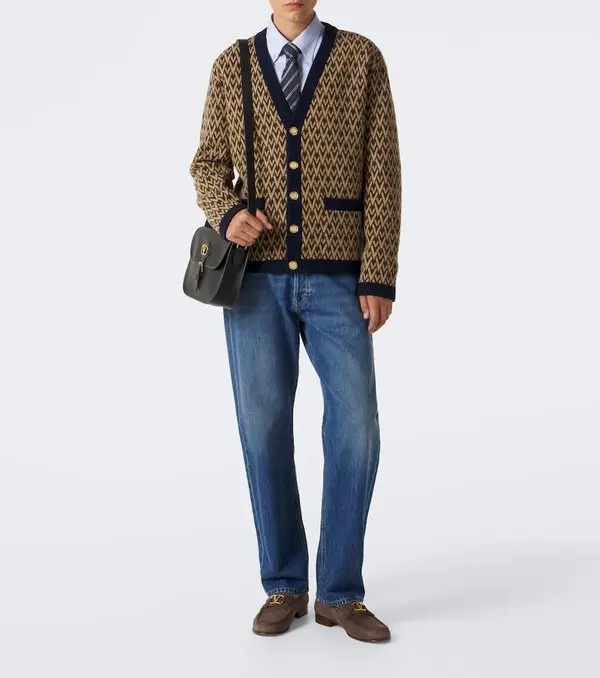 Valentino Garavani Jacquard Virgin Wool Cardigan - Multicoloured