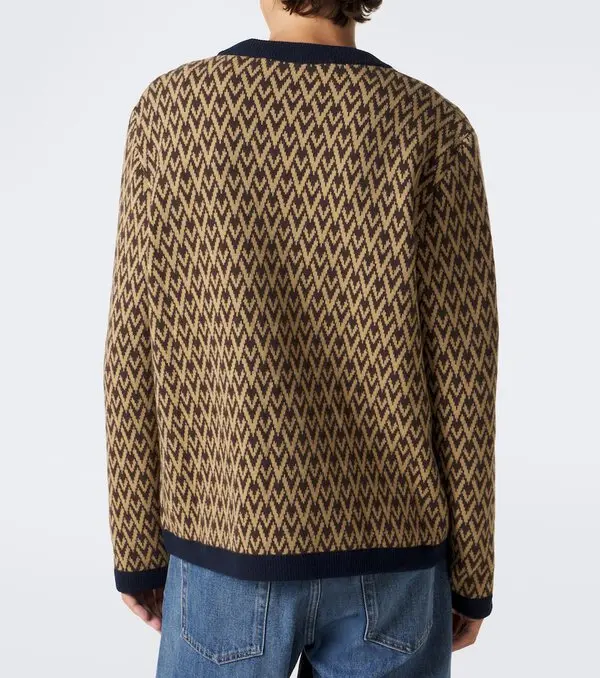 Valentino Garavani Jacquard Virgin Wool Cardigan - Multicoloured