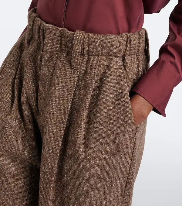 Brunello Cucinelli Wool-blend Cropped Wide-leg Pants