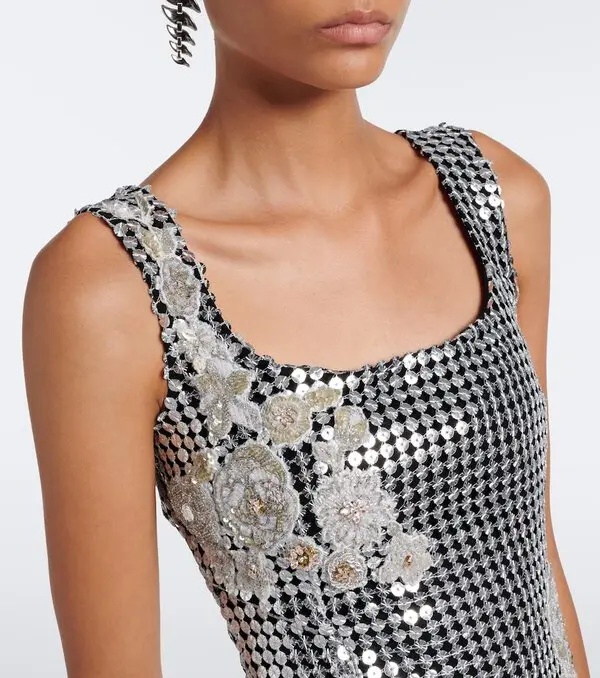 LA FUORI Shell Sequined Chainmail Minidress
