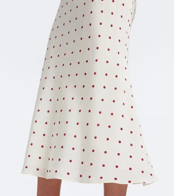 Alessandra Rich Ruffled Polka-dot Silk Midi Dress - White