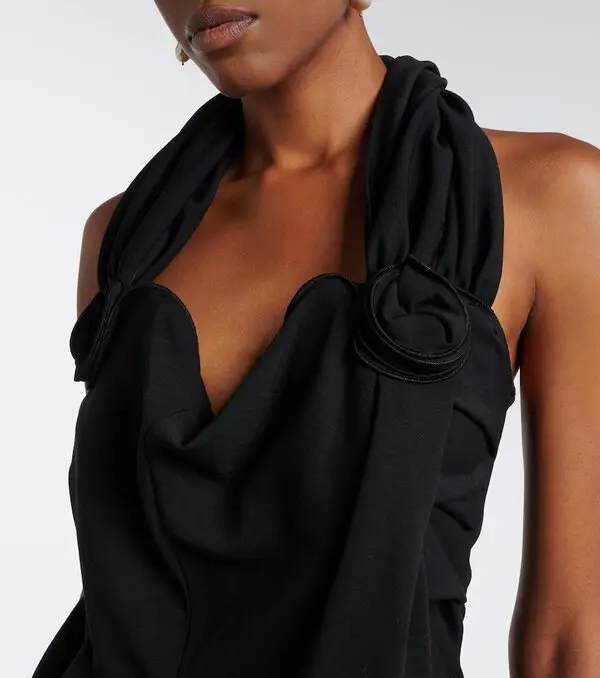 Magda Butrym Wool-blend Gown With Appliques