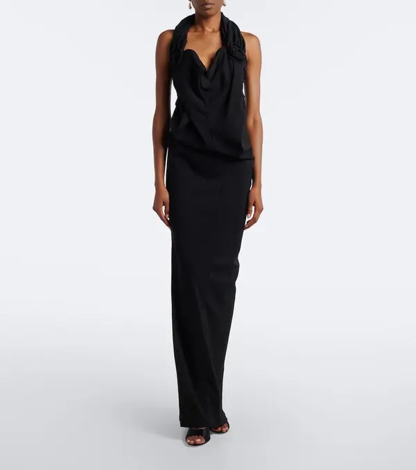 Magda Butrym Wool-blend Gown With Appliques