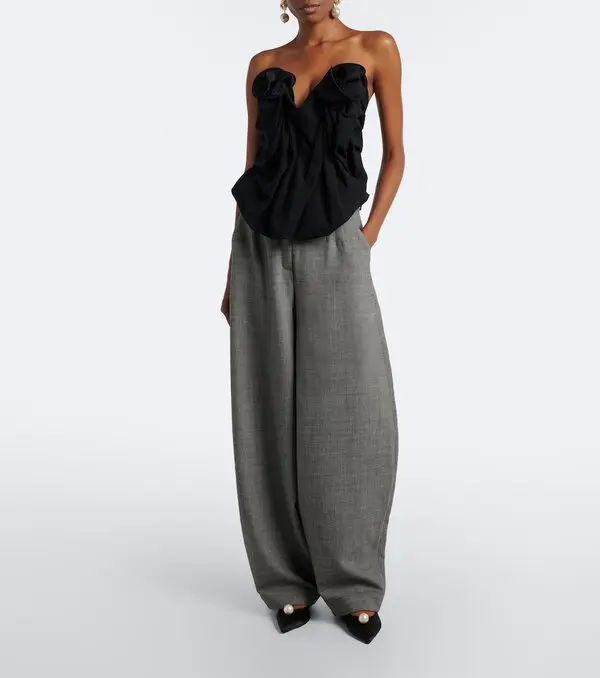 Magda Butrym Floral-applique Wool-blend Top
