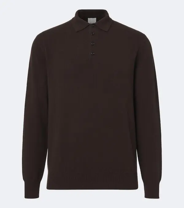 ALLUDE Cashmere Polo Sweater - Brown