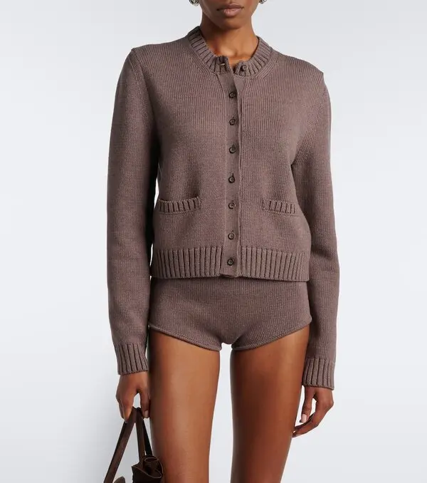 Magda Butrym Ribbed Cotton Cardigan