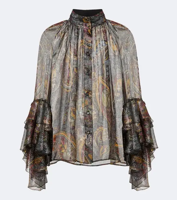 Etro Printed Silk-blend Blouse - Multicoloured