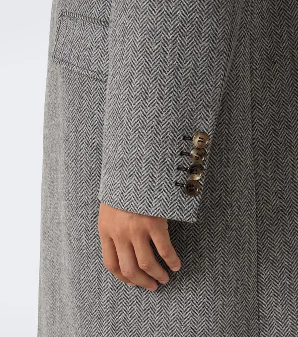 Valentino Garavani Herringbone Virgin Wool Coat