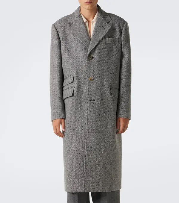 Valentino Garavani Herringbone Virgin Wool Coat
