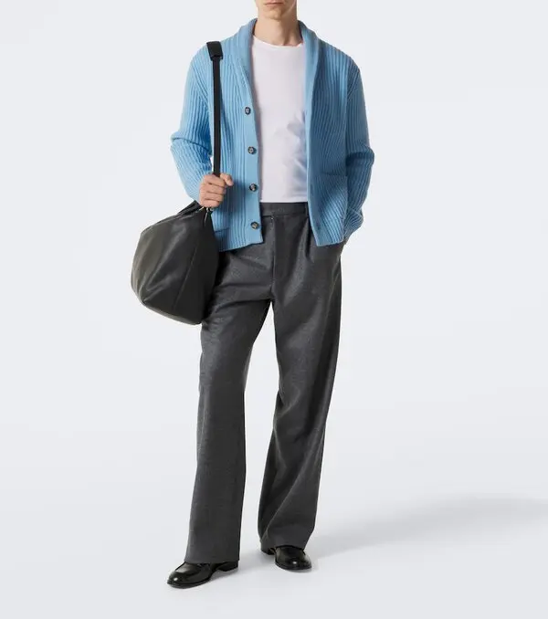 ALLUDE Ribbed Wool And Cashmere Cardigan