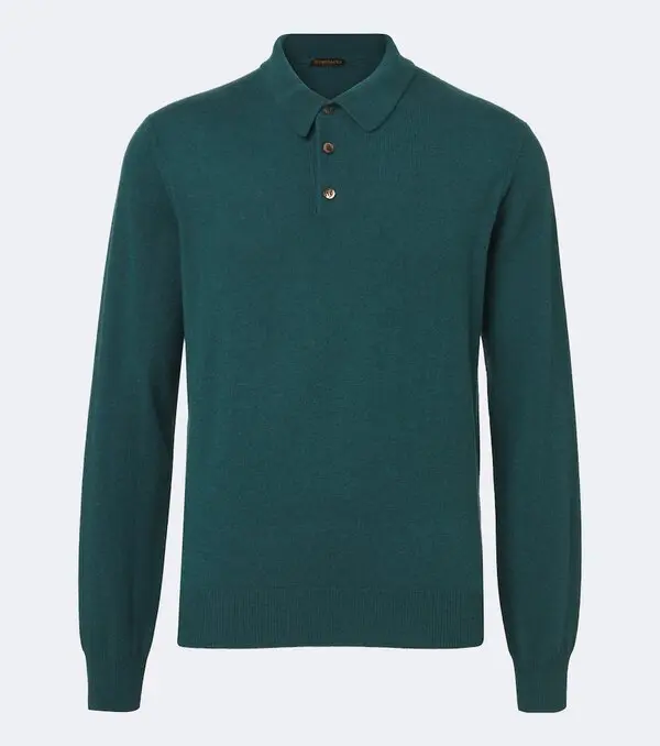 Rubinacci Cashmere Polo Sweater - Green