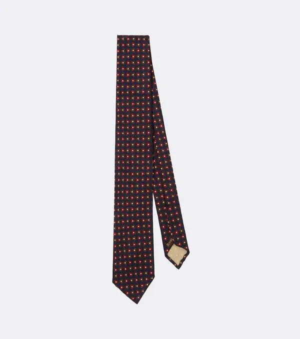 Rubinacci Printed Silk Tie - Multicoloured
