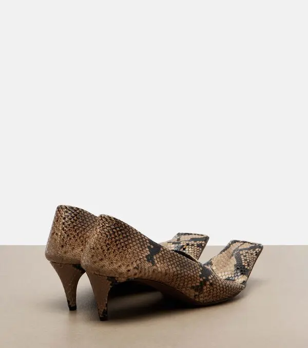 Khaite Marlene Snake-effect Leather Pumps