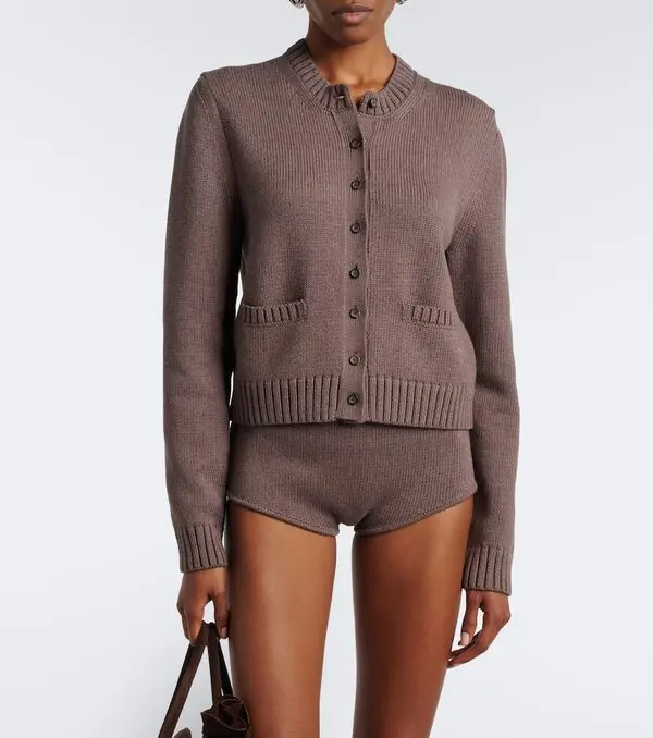 Magda Butrym Ribbed-knit Cotton High-rise Shorts