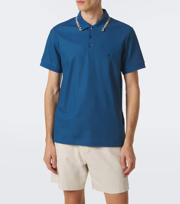 Burberry Check Cotton Pique Polo Shirt