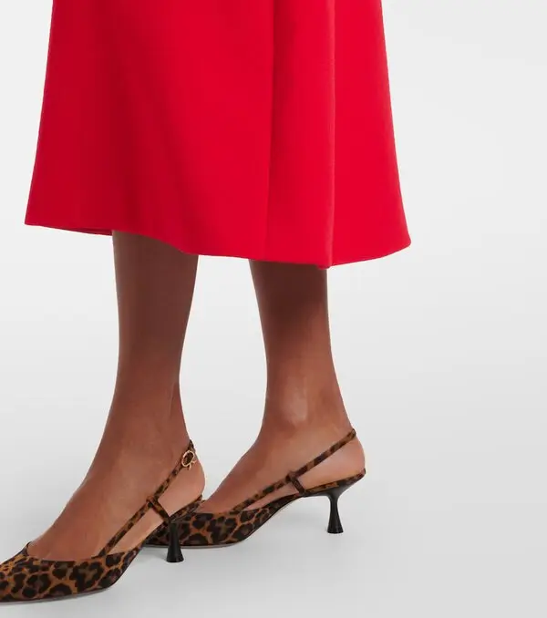 EMILIA WICKSTEAD Wool Crepe Midi Dress - Red
