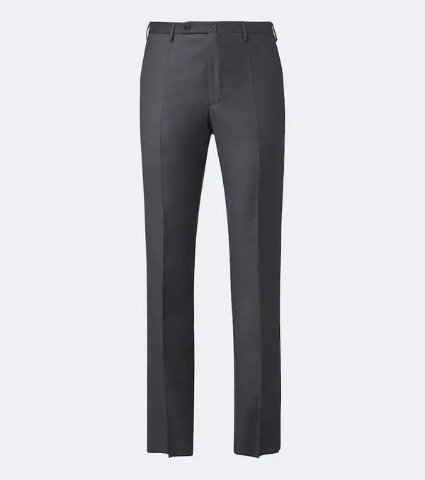 SLOWEAR Virgin Wool Flannel Slim Pants - Grey