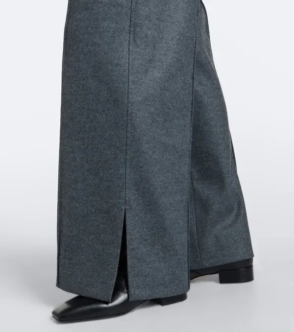 JIL SANDER Wool Wide-leg Pants - Grey