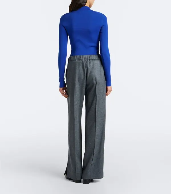 JIL SANDER Wool Wide-leg Pants - Grey