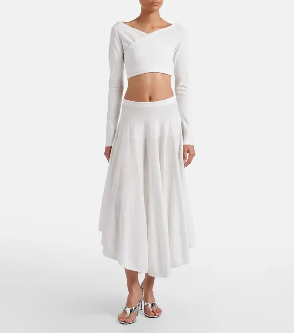 Alaïa Infradito Mirrored Leather Thong Sandals