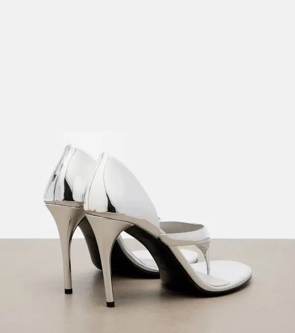 Alaïa Infradito Mirrored Leather Thong Sandals