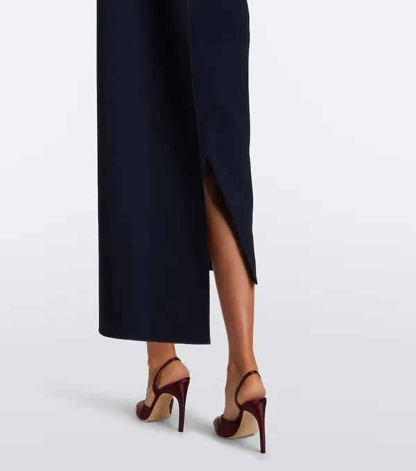 ROKSANDA Maite Caped Crepe Midi Dress - Blue