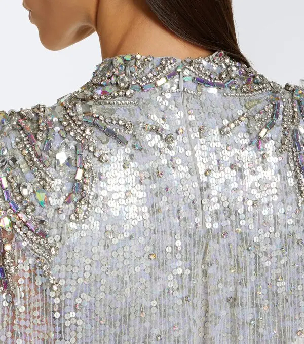 Jenny Packham Embellished Cape Gown