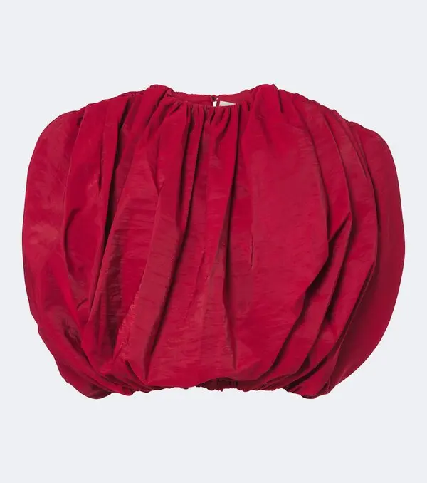 Magda Butrym Silk-blend Taffeta Crop Top - Red