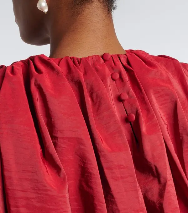 Magda Butrym Silk-blend Taffeta Cropped Top - Red