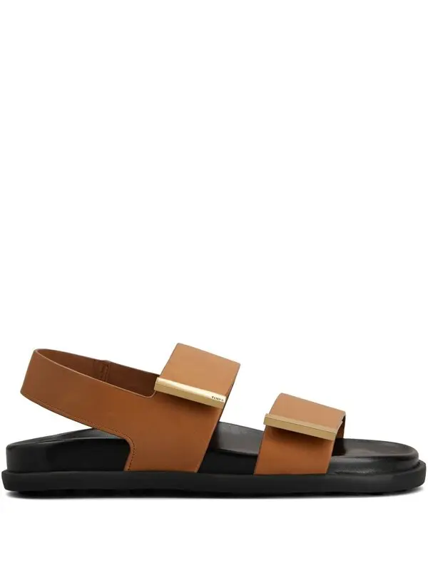 TOD'S Leather Slingback Sandals - Brown