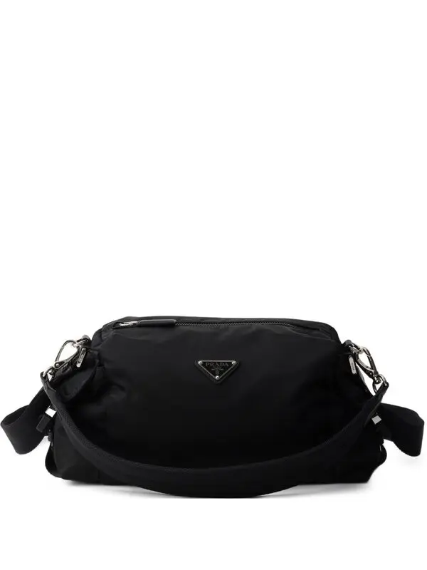 Prada Explore Re-nylon And Leather Shoulder Bag - Black